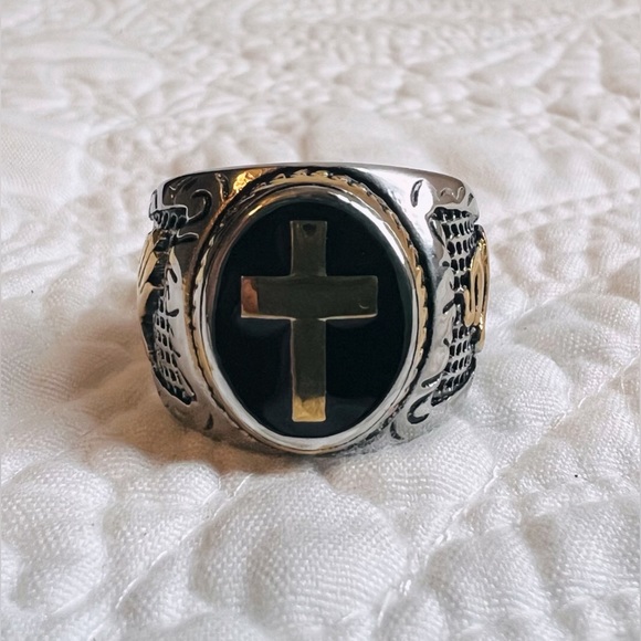 Accessories | Nwot Mens Stainless Steel Cross Ring | Poshmark